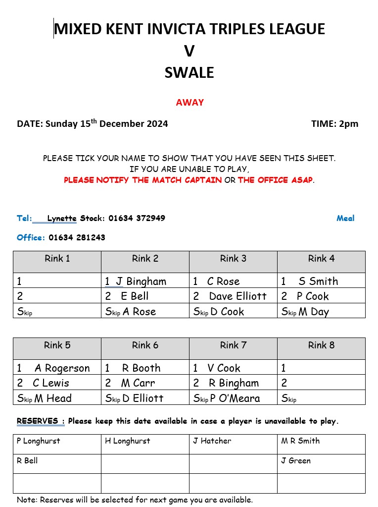 Kent Invicta Triples League (Mixed) – PARIBC
